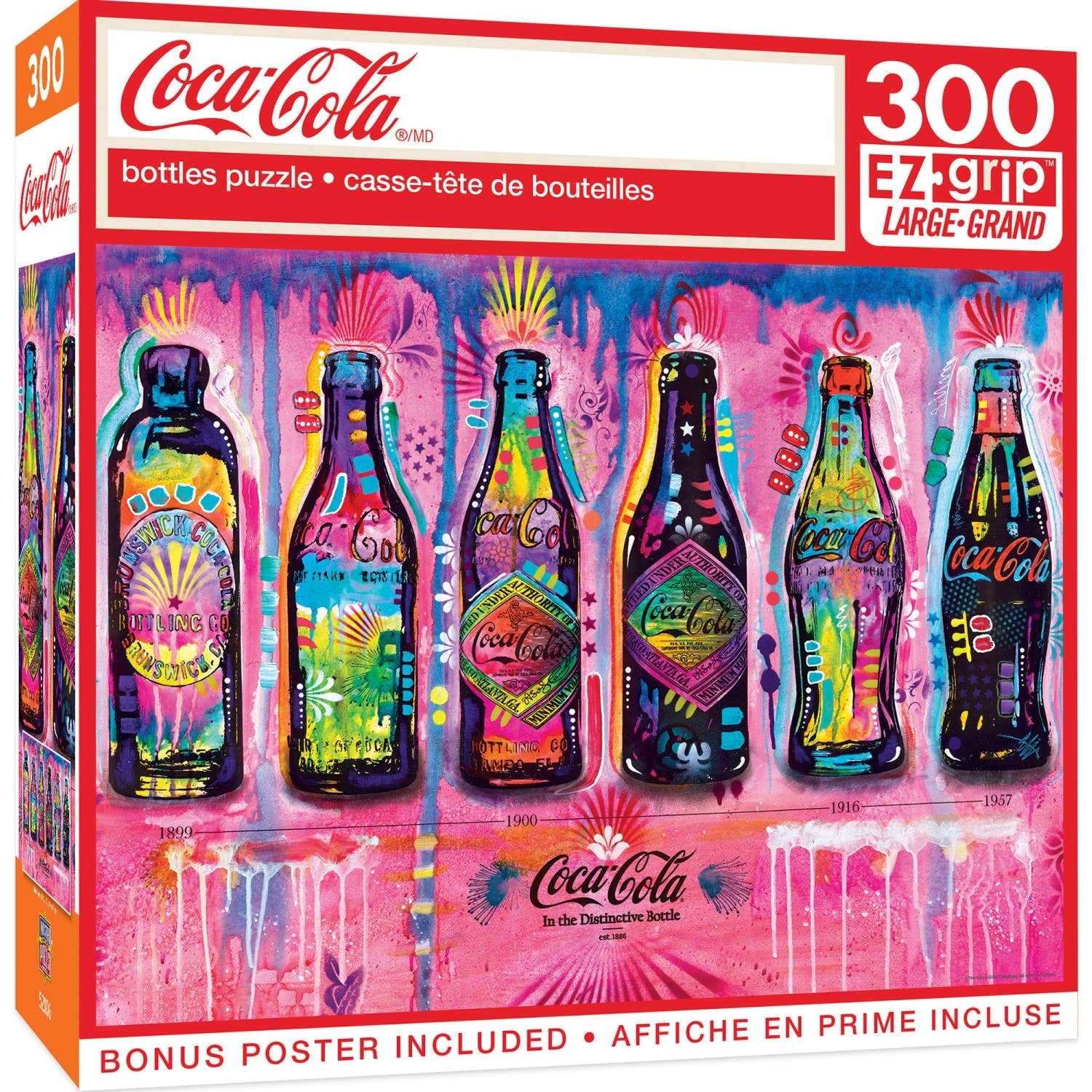 Masterpieces Puzzles - Coca-Cola - Bottles 300 Piece EZ Grip Jigsaw ...